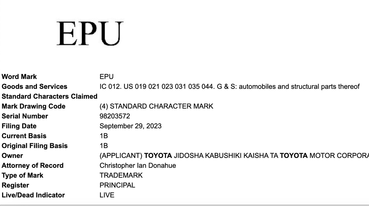 Toyota EPU Electric Pickup Name Trademarked For USA | American Cars And ...