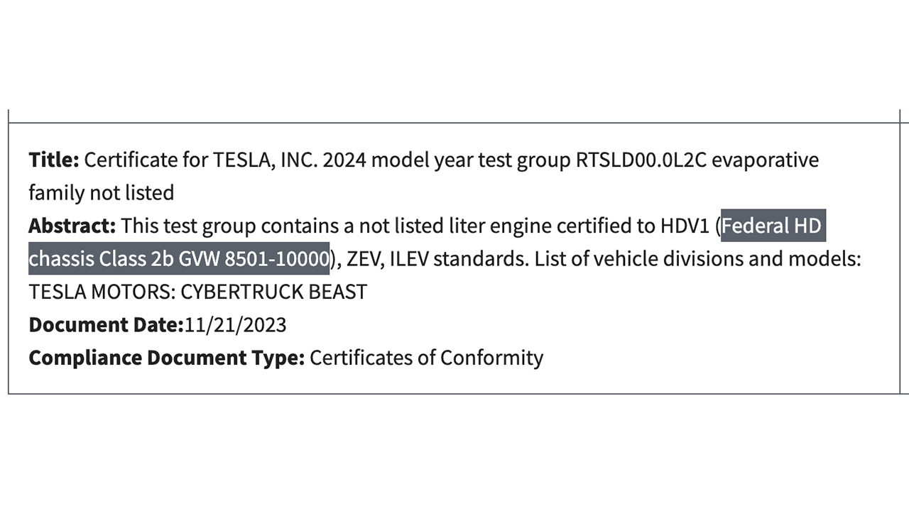 The EPA Says The Tesla Cybertruck Is A Heavy Duty Pickup | American ...